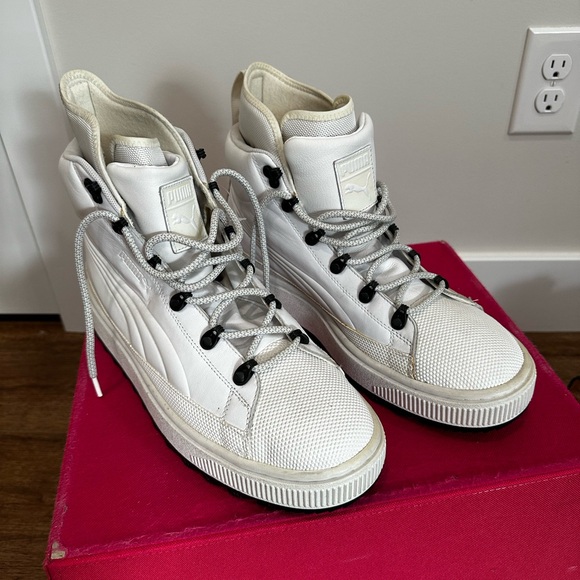 Puma | Shoes | Puma Mens White Hightop Sneakers | Poshmark